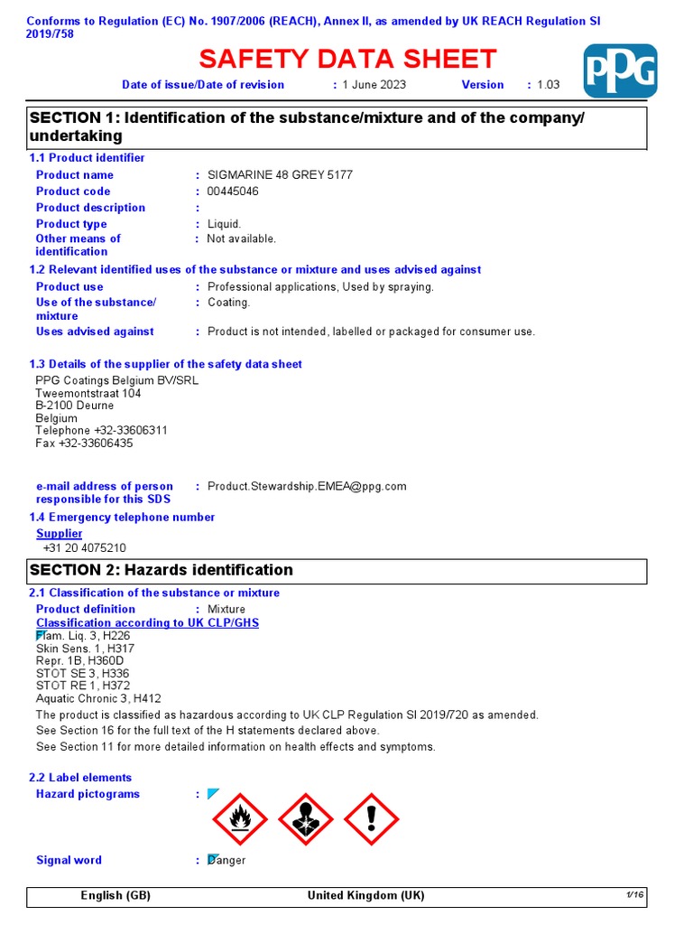 Sigmarine 48 Grey 5177 | PDF | Safety | Occupational Safety And Health