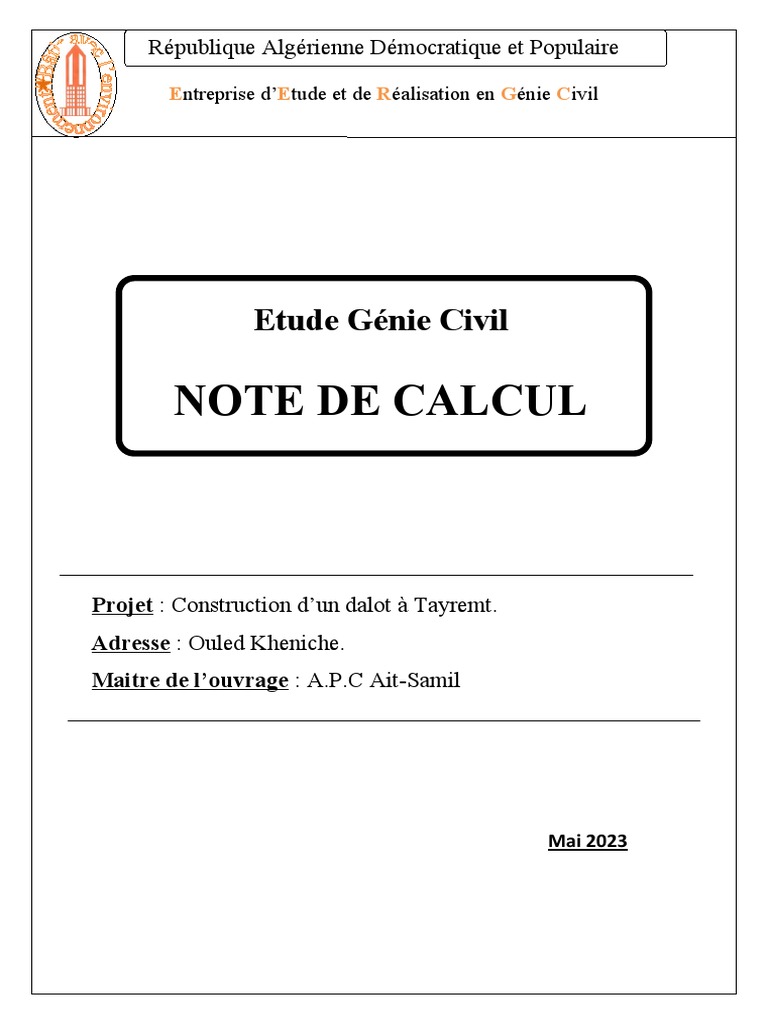 Note de Calcul | PDF