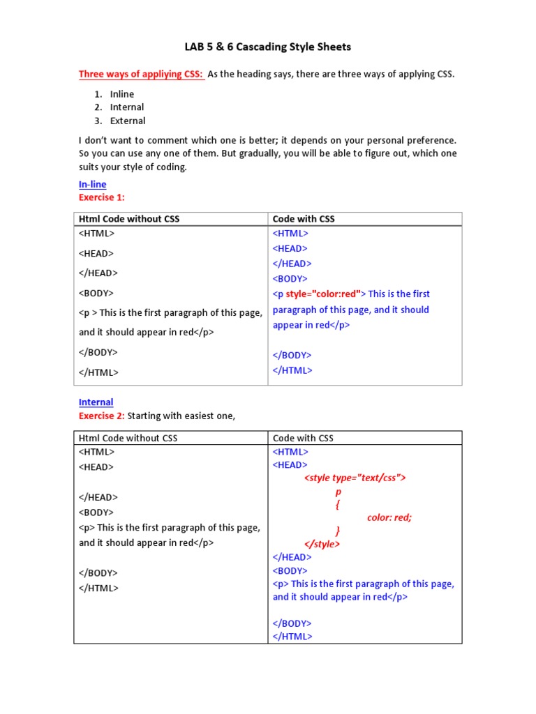 Lab 5 & 6 - CSS | Download Free PDF | Html Element | Html