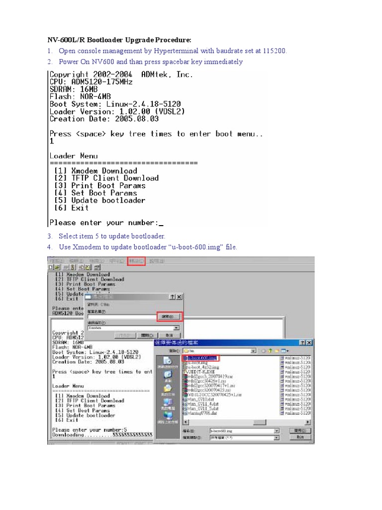 NV600 Bootloader Upgrade Procedure | PDF