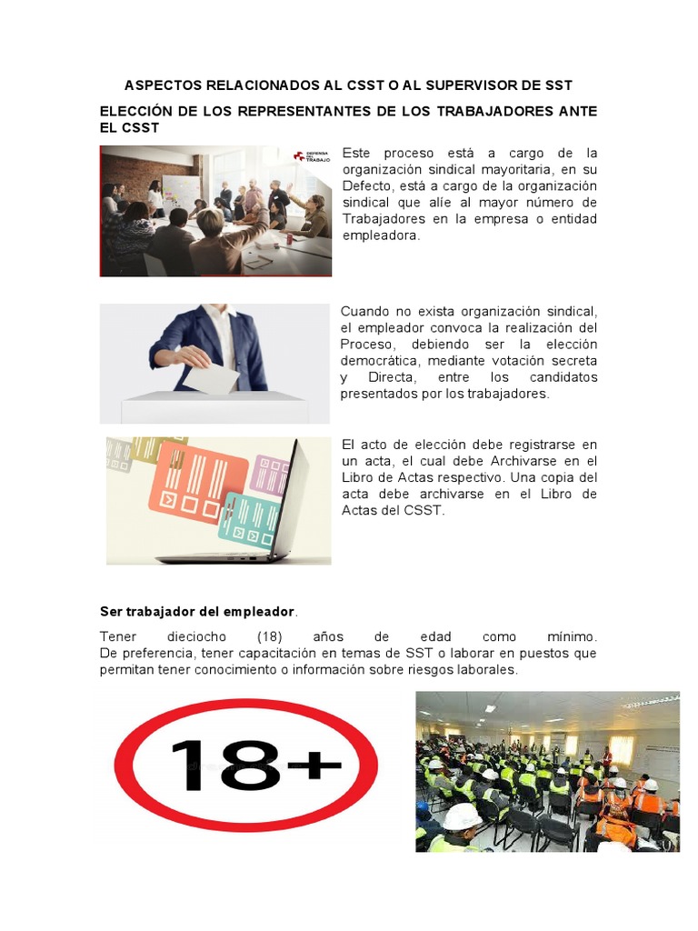Elección y Funciones del CSST | PDF | Sindicato | Gobierno