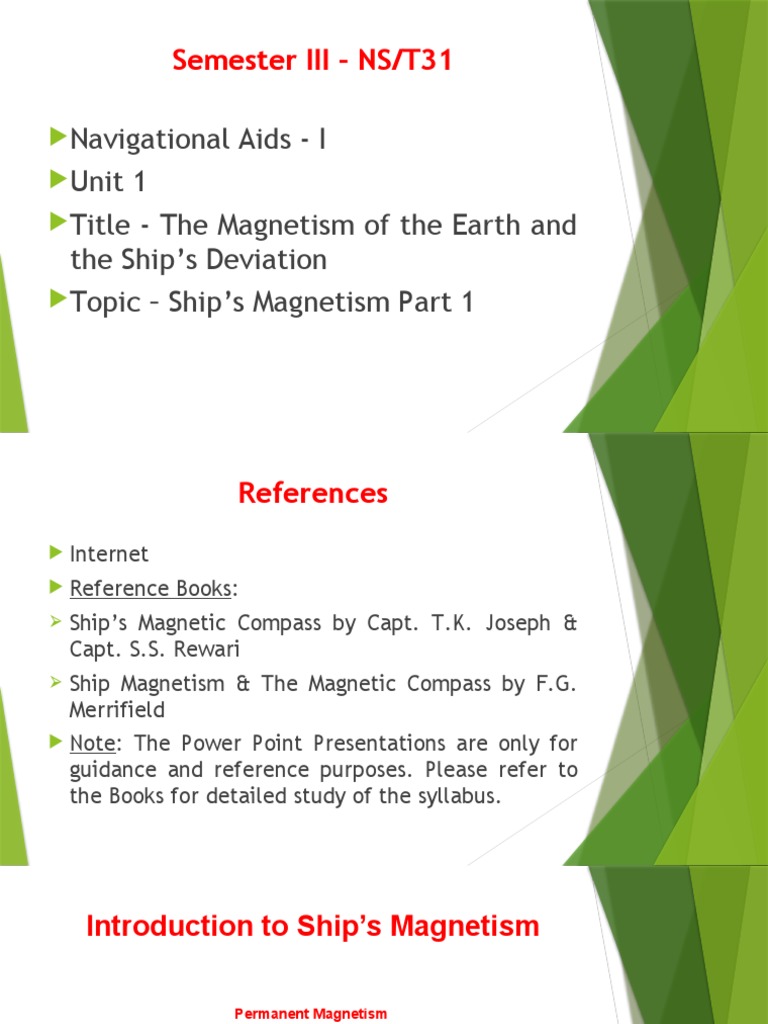 Unit 1 - Ships Magnetism Part 1 | PDF | Magnetism | Compass