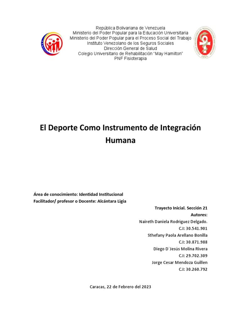 El Deporte Como Instrumento de Integración Humana | PDF | Deportes ...