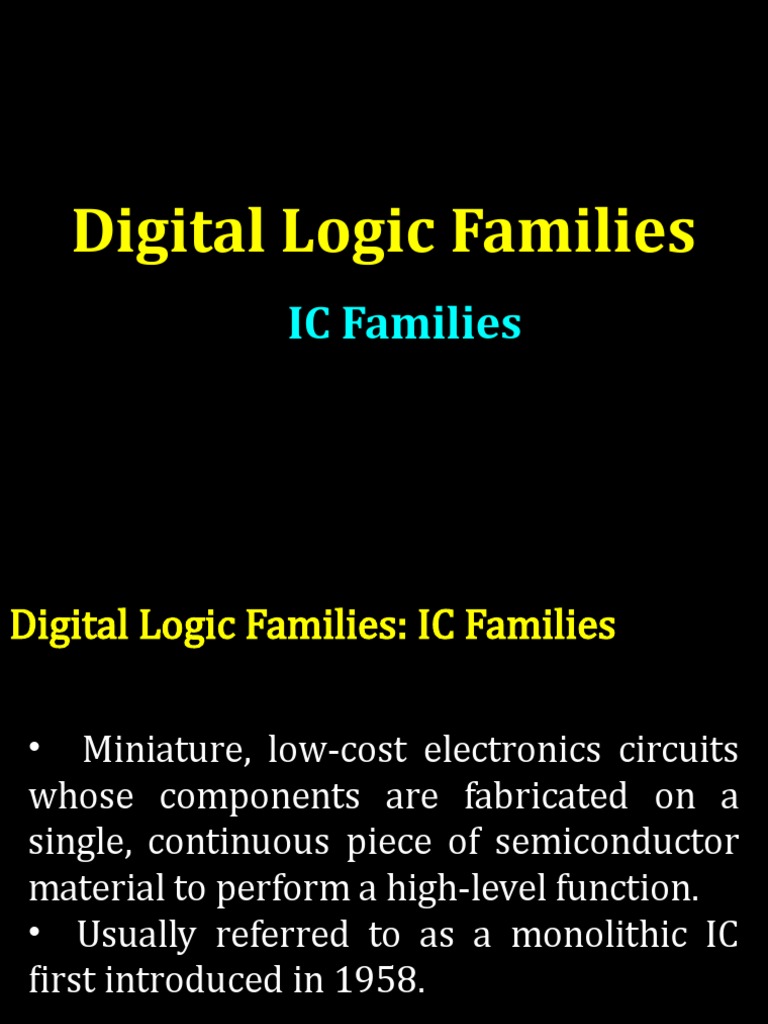 9 - Digital Logic IC Families | PDF