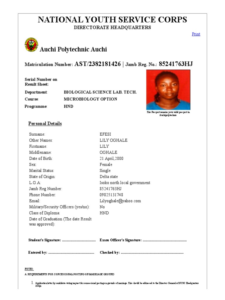 Lily nysc_print | PDF