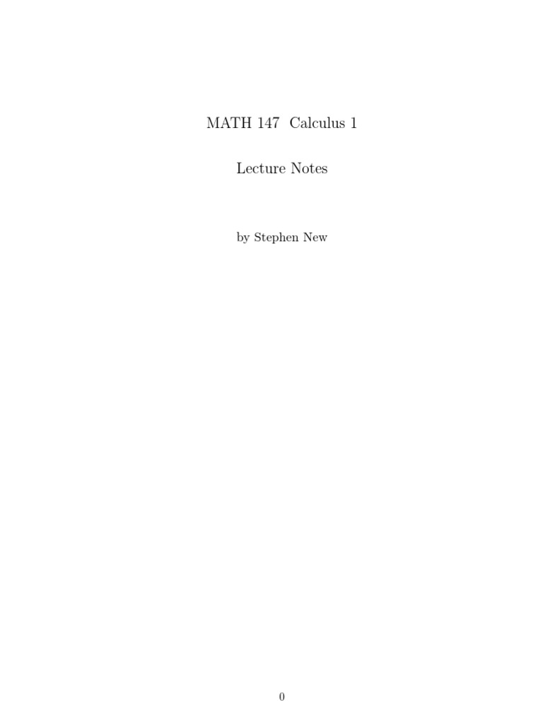 Math 147 Notes | PDF