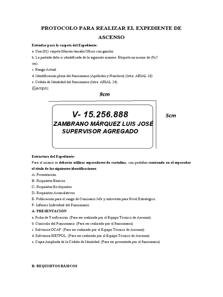 Protocolo para Realizar El Expediente de Ascenso | PDF