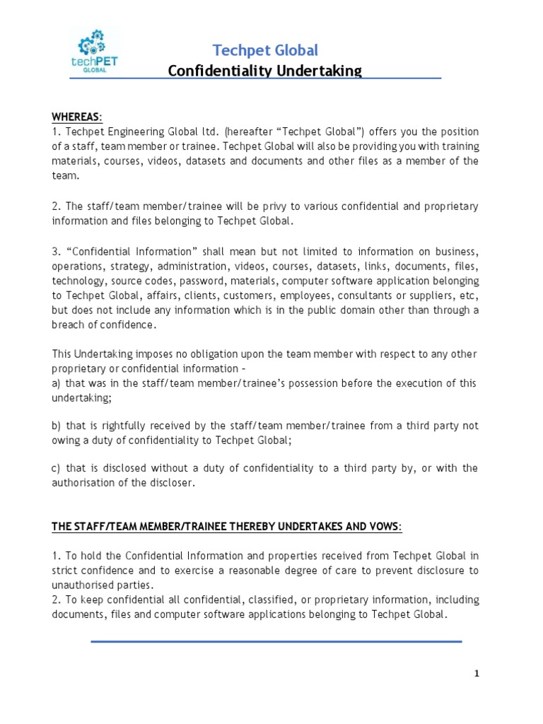 techpet undertaken form | PDF