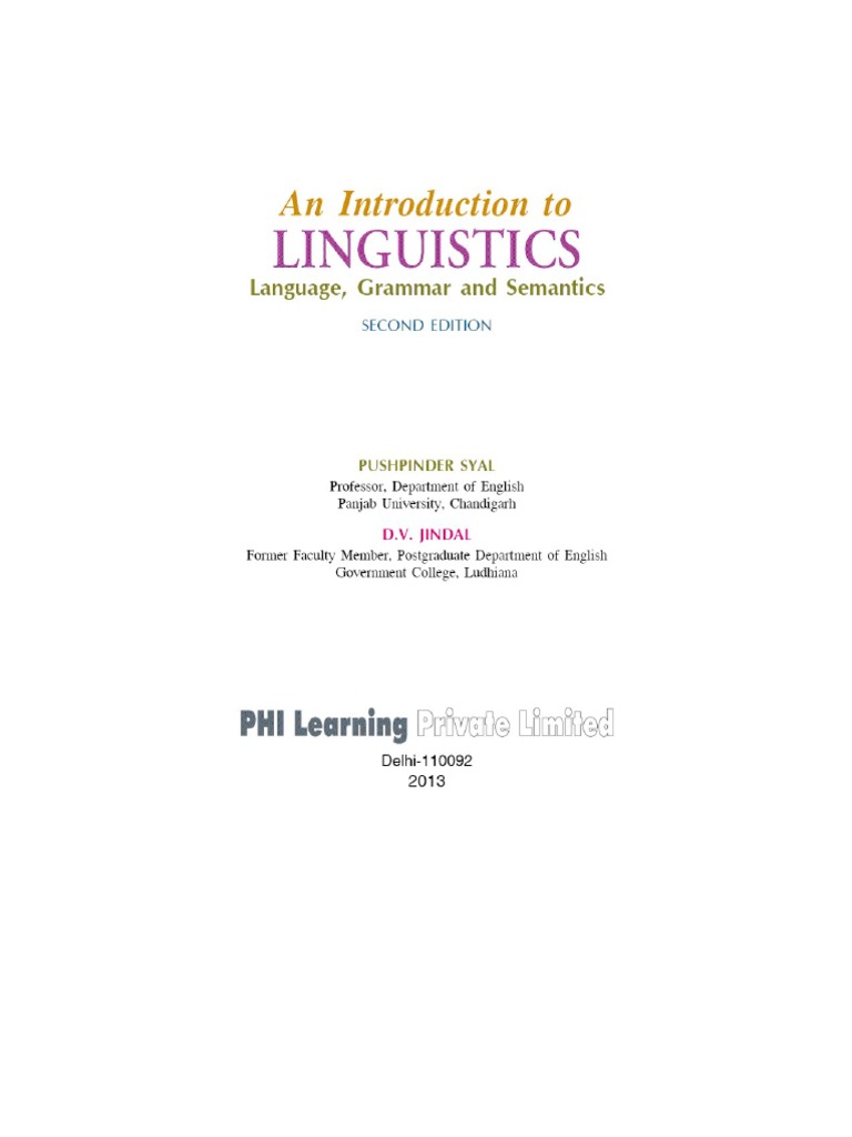 An Introduction To Linguistics Languages | PDF | Linguistics | Word