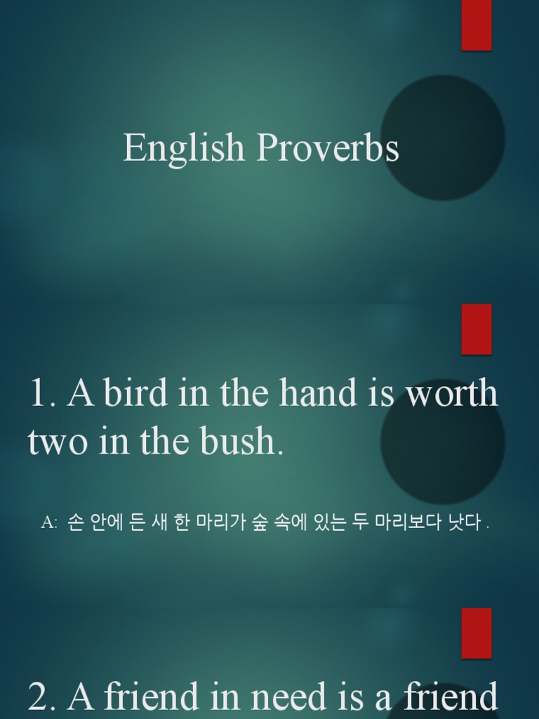 English Proverbs Ppt. | PDF