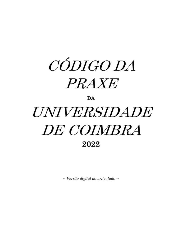 Código de Praxe 2022:2023 | PDF