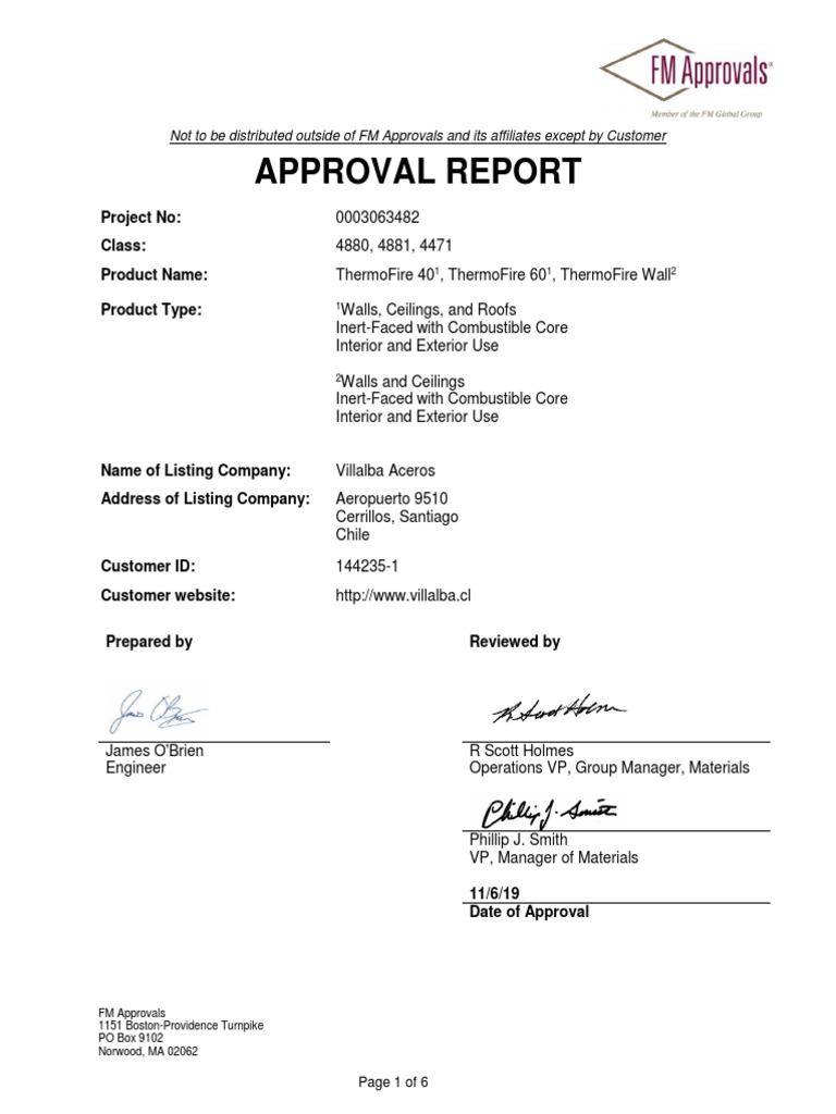 Villalba Aceros ThermoFire Approval Report | PDF | Building Engineering ...