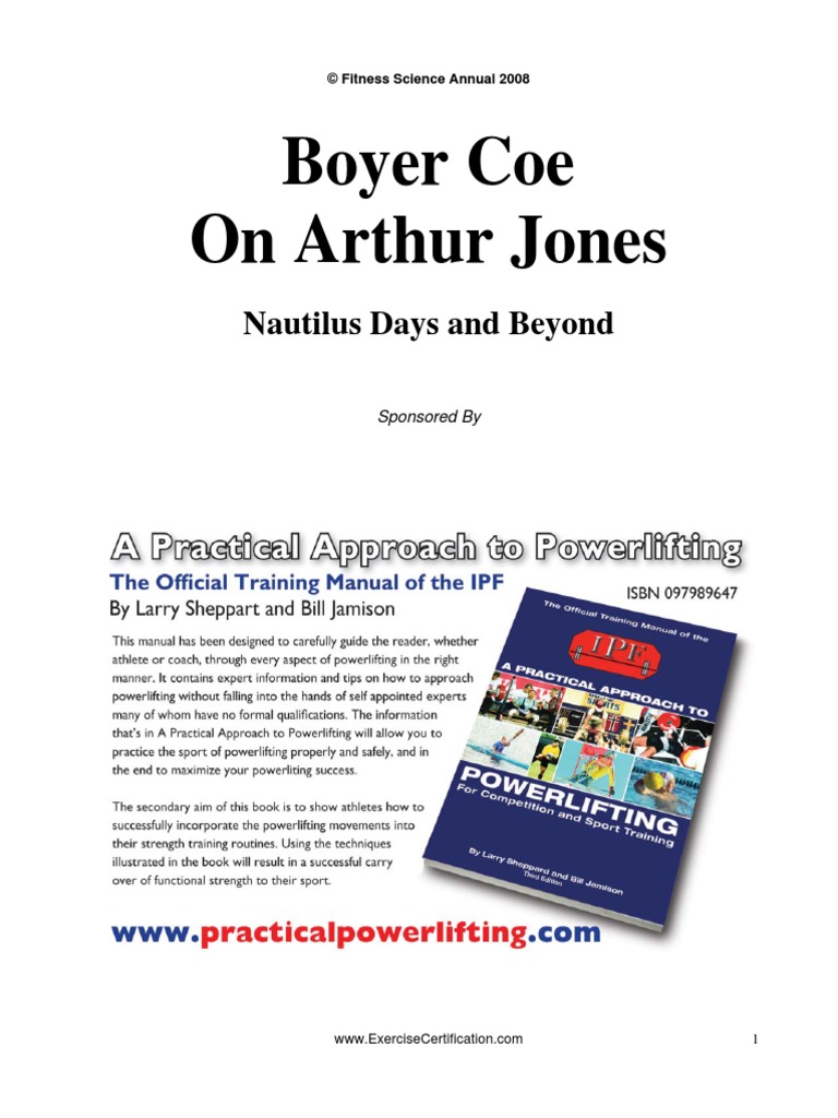 Boyer Coe On Arthur Jones - Nautilus Days and Beyond | PDF | Weight ...