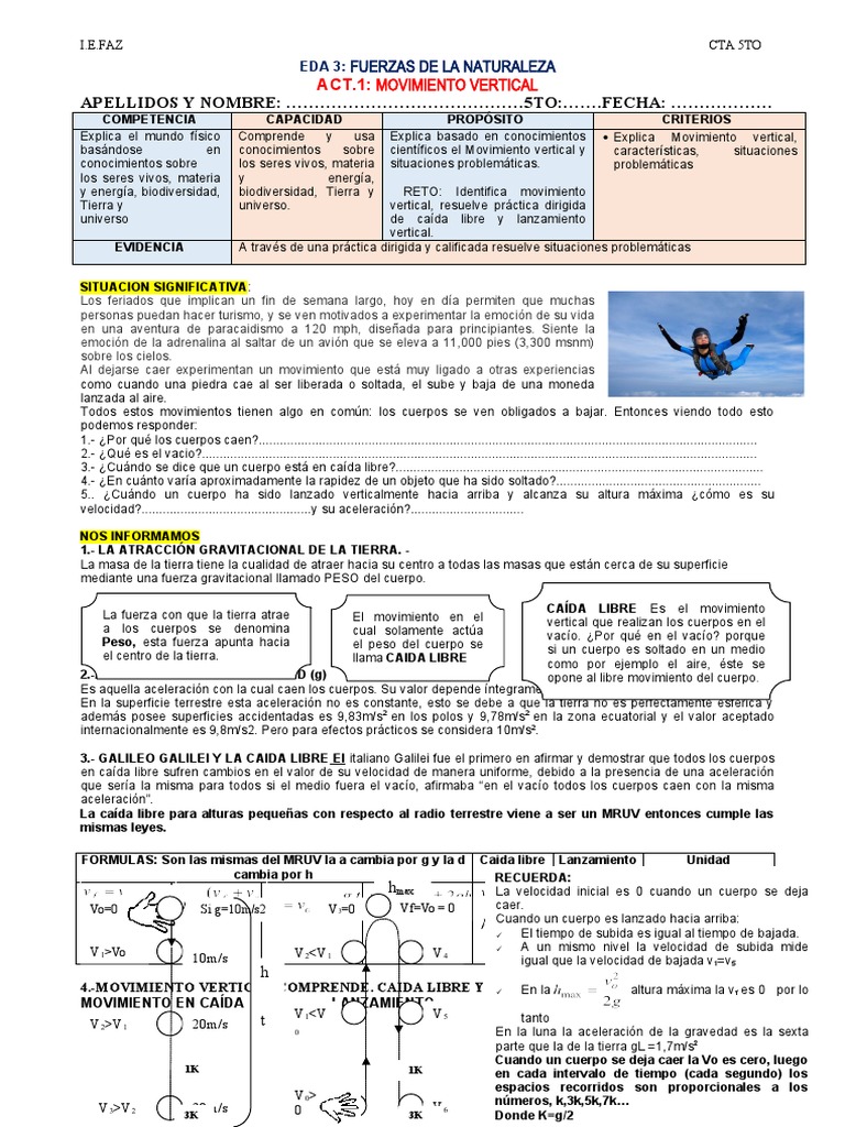 5° EDA 3 ACT 1 -CAIDA LIBRE (2) | PDF