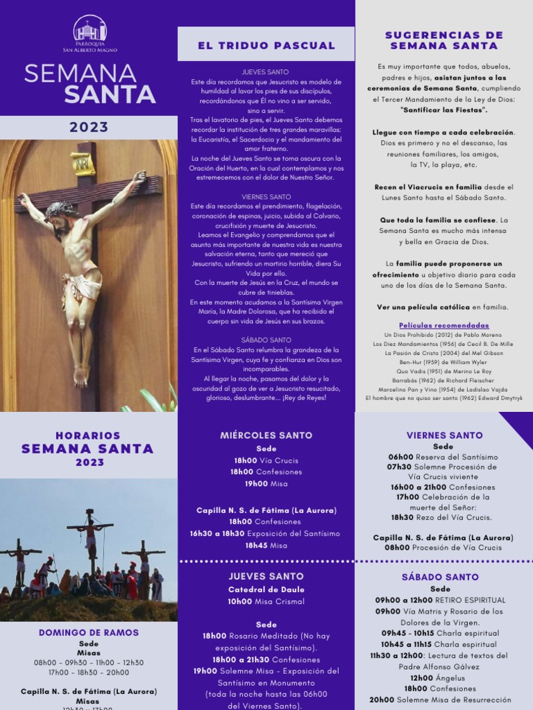Santa: Semana | Descargar gratis PDF | Pascua de Resurrección | Adoración Cristiana Y Liturgia