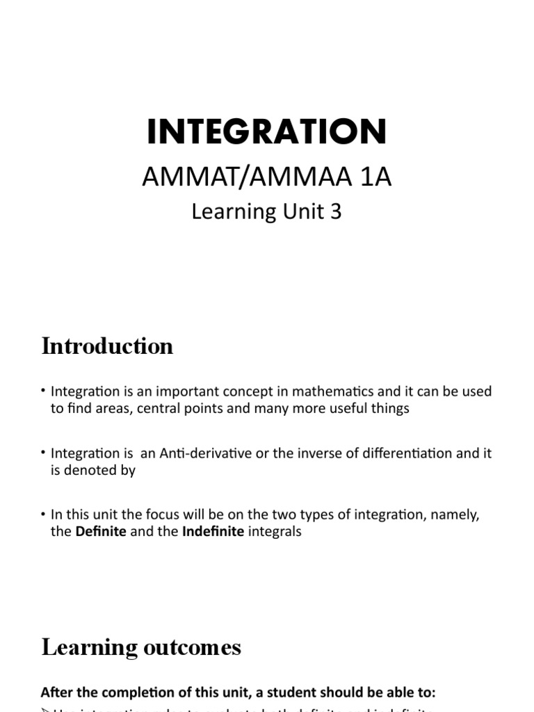 INTERGRATION (Unit 3) (00000003) | PDF | Integral | Area