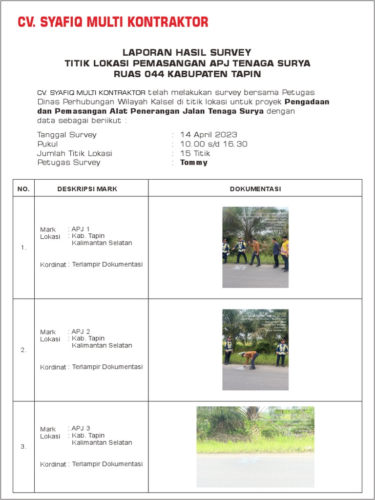 Lap. Survey Ruas 044 | PDF