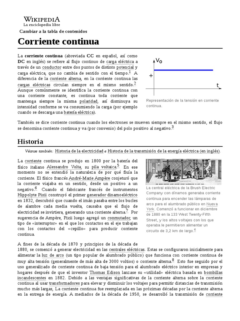 Corriente Continua | PDF | Corriente continua | Corriente eléctrica