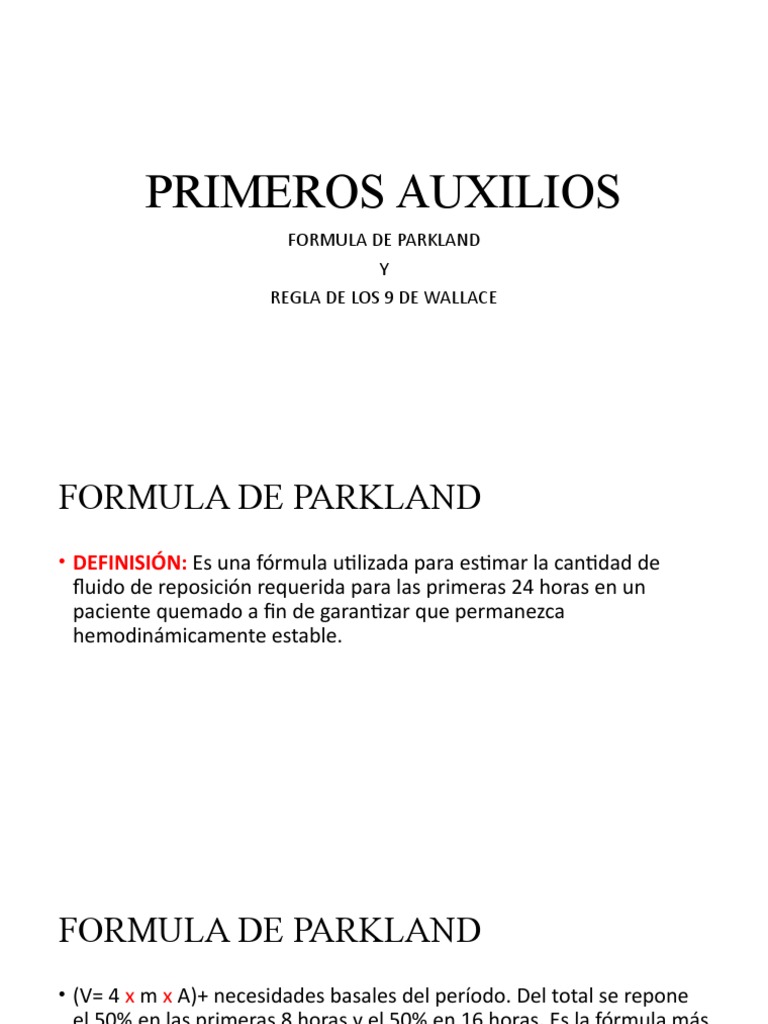 Fórmula de Parkland para Quemaduras | PDF | Ciencia y matemáticas