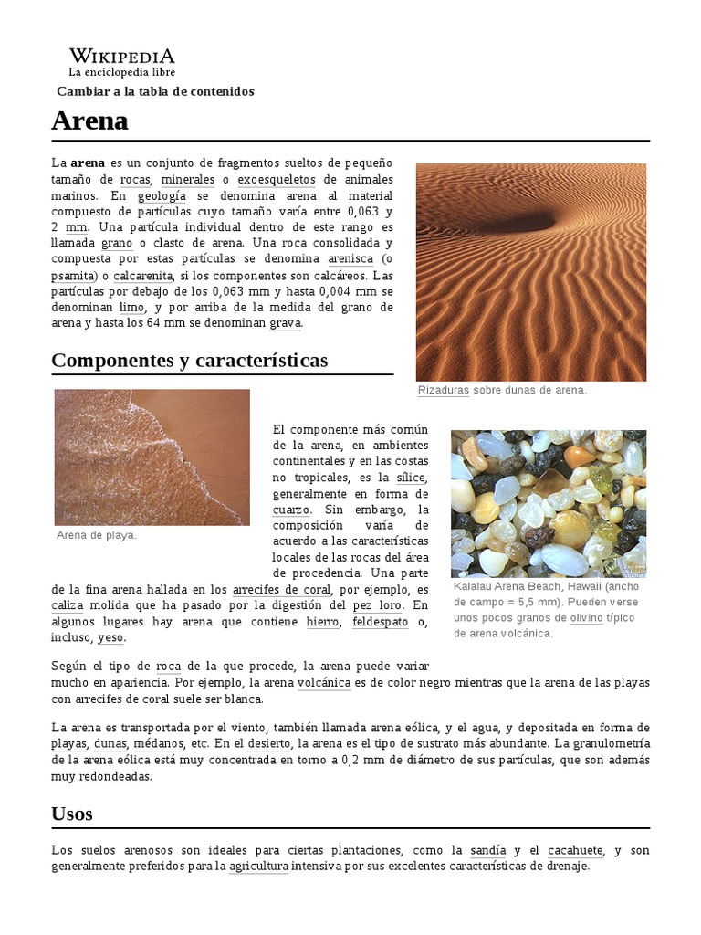 Arena | PDF | Arena | Ciencias de la Tierra