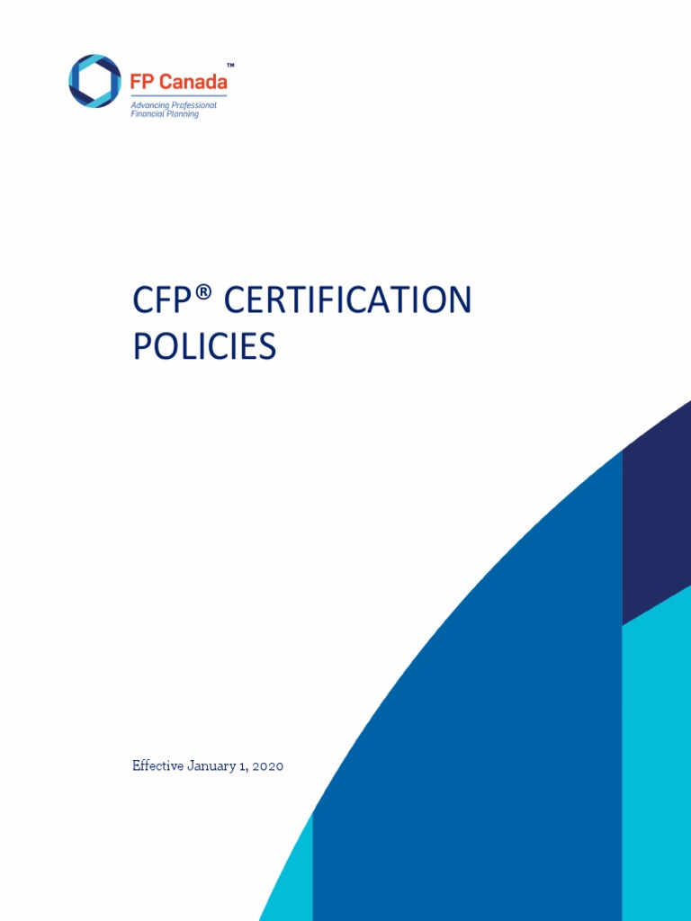 CFP Certification Policies | PDF | Curriculum | Diploma