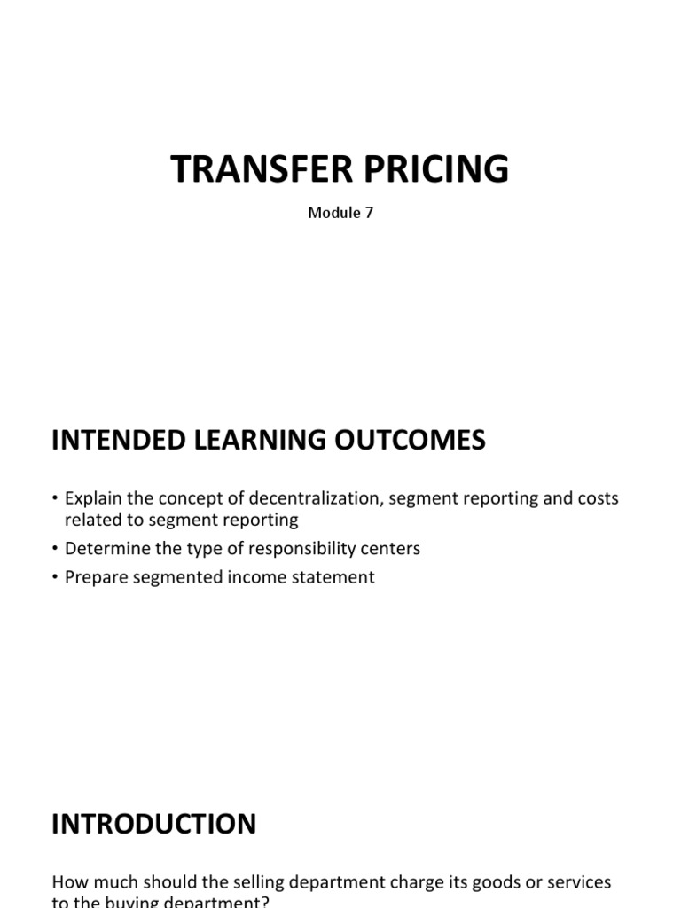 Understanding Dual Transfer Pricing | PDF | Pricing | Prices