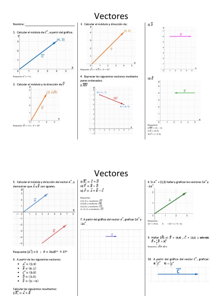 Vectores-Ejercicios-Resueltos-PDF | PDF | Vector Euclidiano | Matemáticas Vectores-Ejercicios-Resueltos-PDF | PDF | Vector Euclidiano | Matemáticas