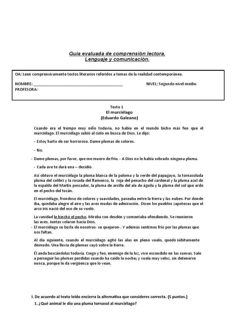 Comprensión Lectora. | PDF | Martin Luther King hijo.