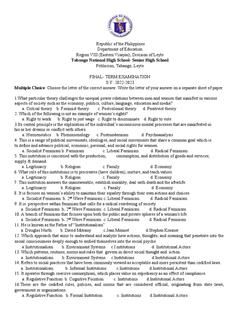 Final Examination Diss | PDF