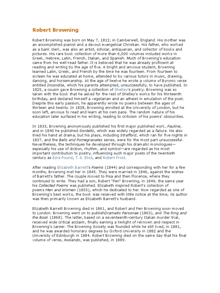 Robert Browning | PDF | Robert Browning | Poetry