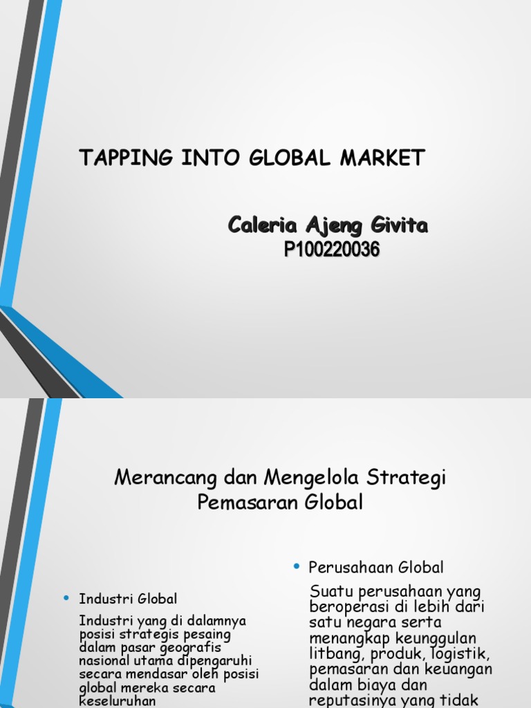 Tapping Into Global Markets | PDF