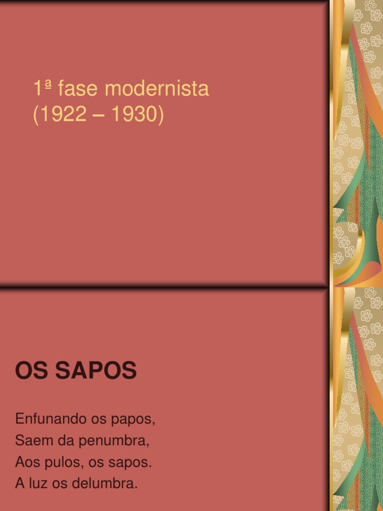 1ª fase modernista (1922-1930).ppt | PDF