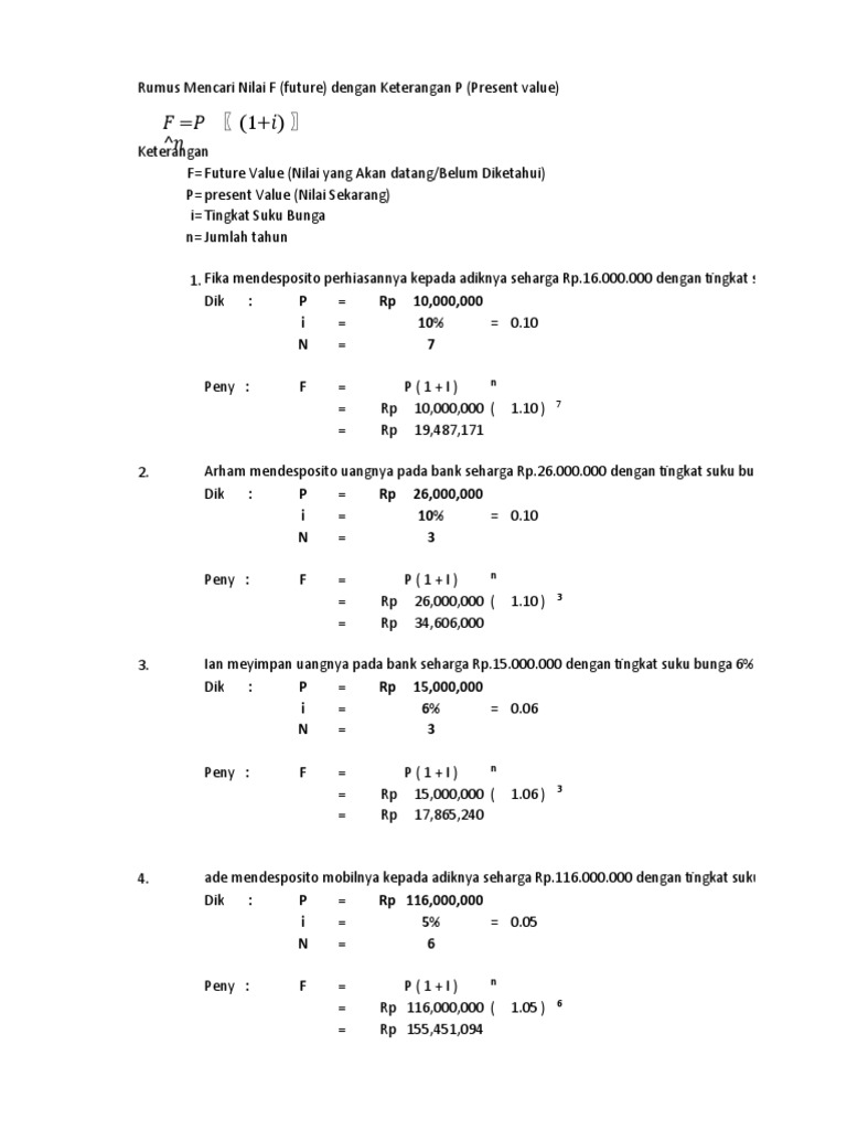 Rumus Future Value dan Present Value | PDF