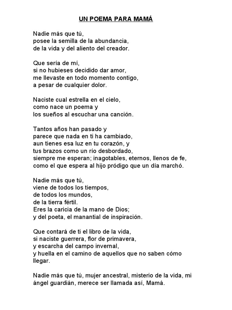 Un Poema Para Mamá Pdf