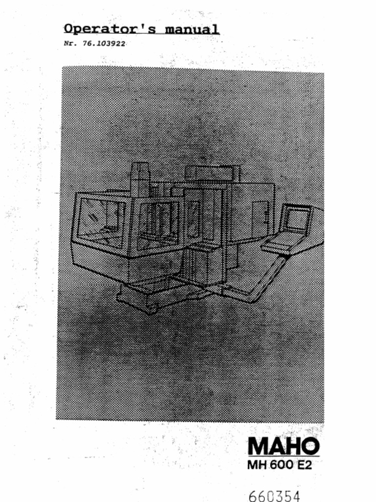 Maho MH600 E2 Operators Manual | PDF