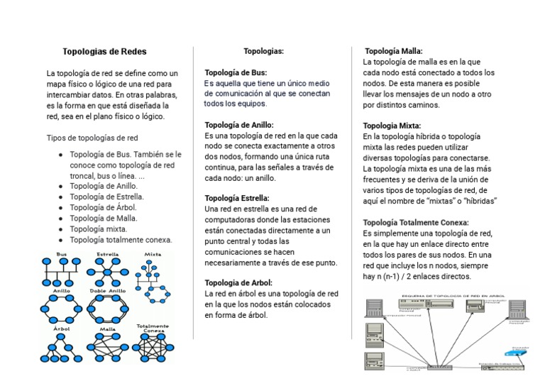 Triptico Topologias | PDF | Topología de la red | Espacio