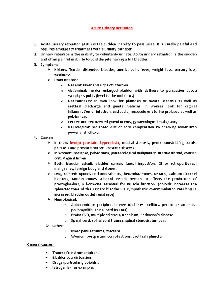 Acute and Chronic Urinary Retention | PDF | Urinary Incontinence ...