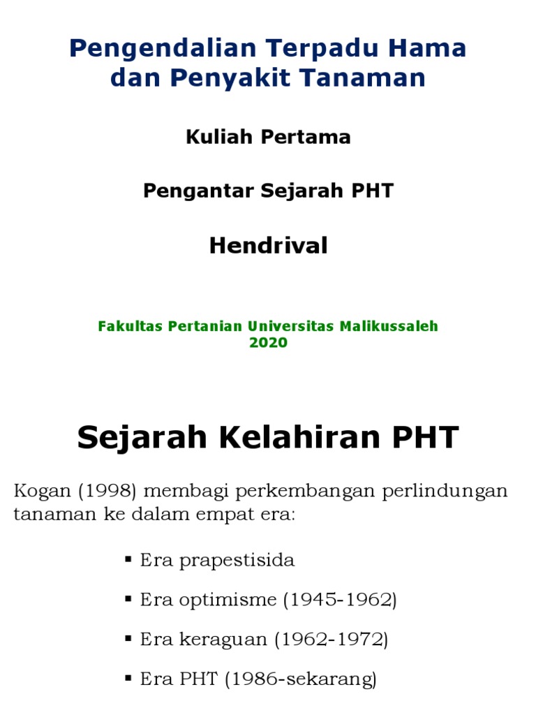 Kuliah 1 - Pengantar Sejarah PHT | PDF