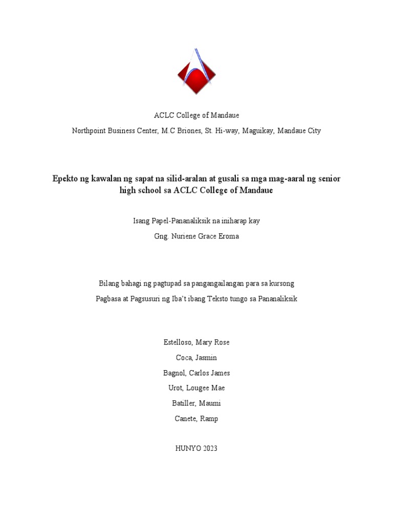 Aclc College Of Mandaue Pdf