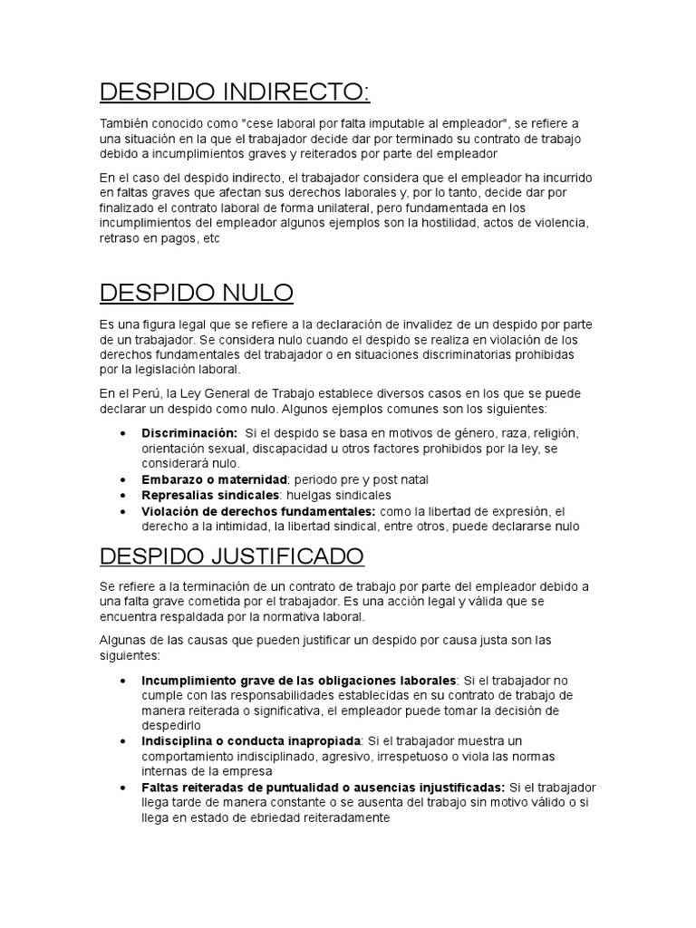 Tipos de Despido | PDF Tipos de Despido | PDF