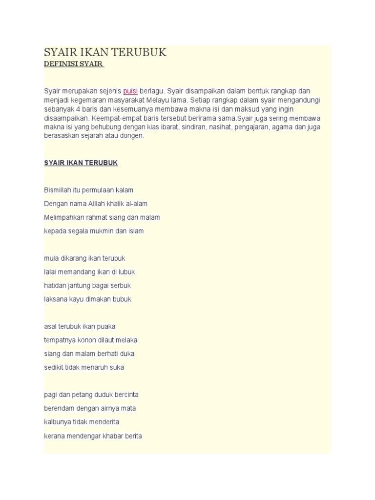 Syair Ikan Terubuk: Puisi | PDF