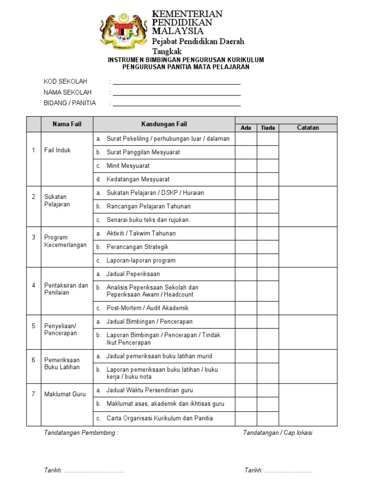 Instrument Fail Panitia | PDF