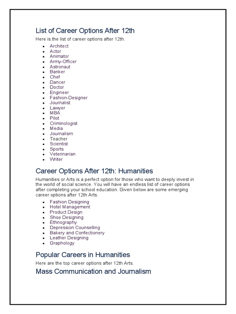 What's Next After 12th | PDF | Mass Media | Journalism