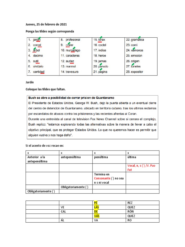 Ortografía Identificación de Tildes | PDF