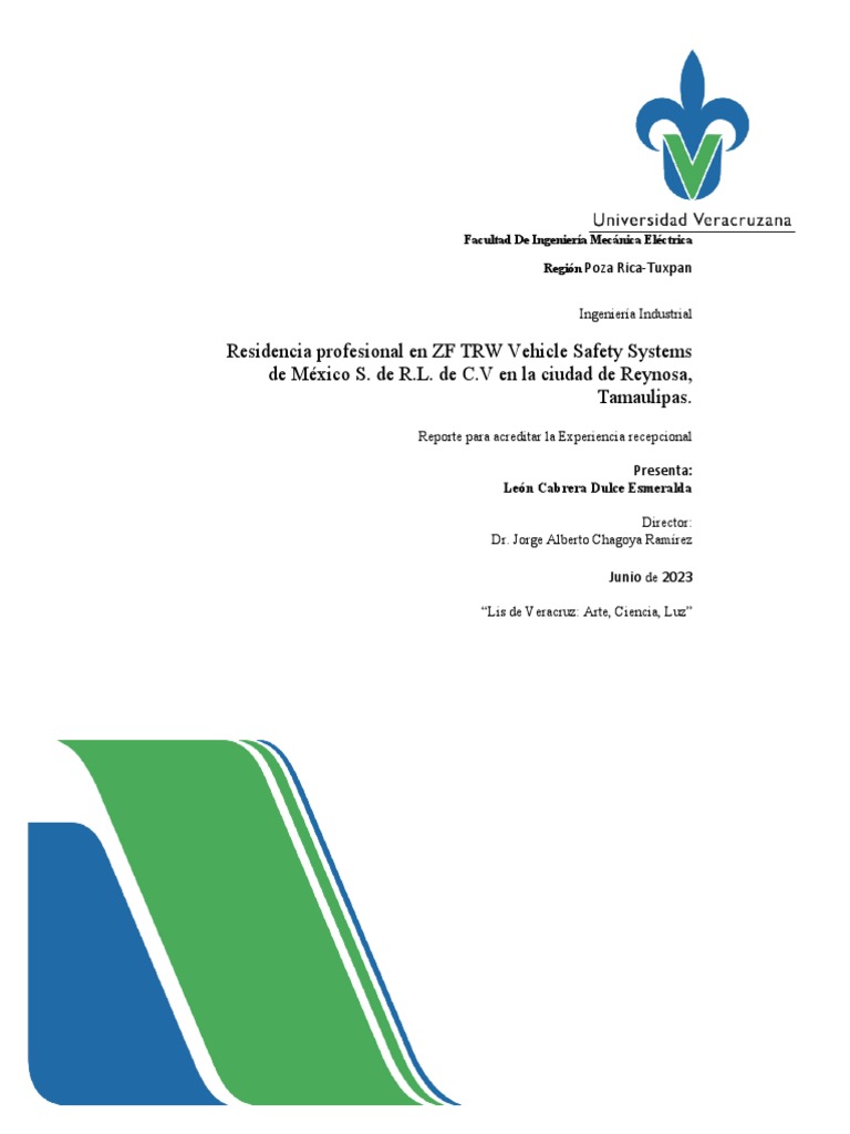 Residencia Profesional en ZF TRW Reynosa | PDF | México | Ingeniería