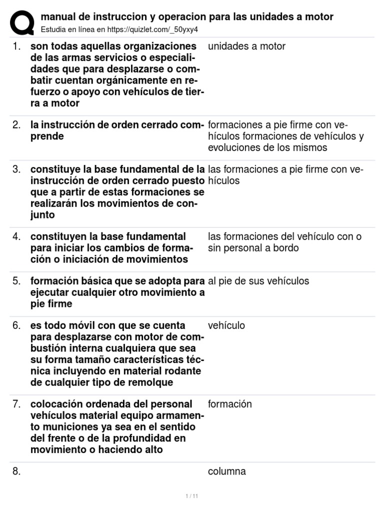 Manual de Instruccion y Operacion para Las Unidades A Motor | PDF ...
