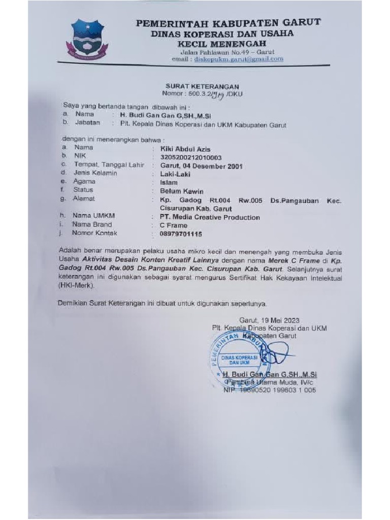 Surat Umk Pdf