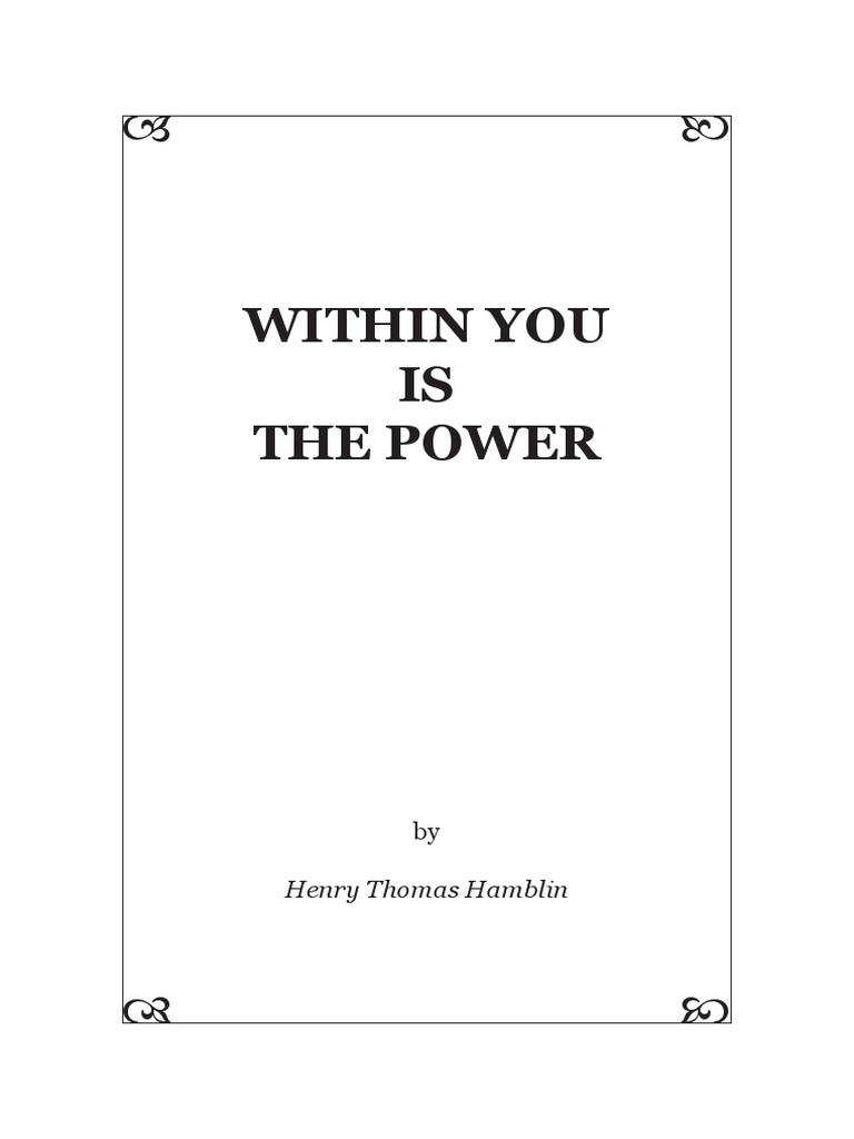 Within You Is The Power by Henry Hamblin | PDF | Soul | Thought