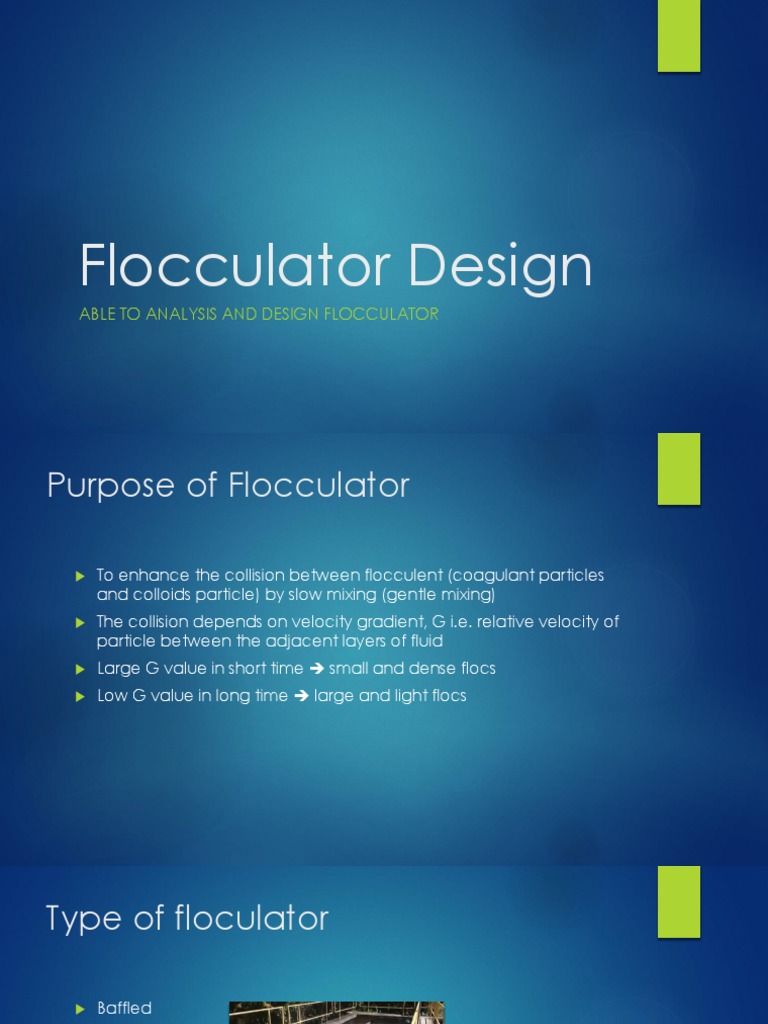 Mechanical Flocculator Design Guide | PDF | Chemistry | Physical Quantities