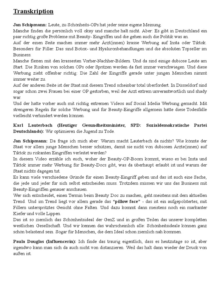 Transkription | PDF Transkription | PDF